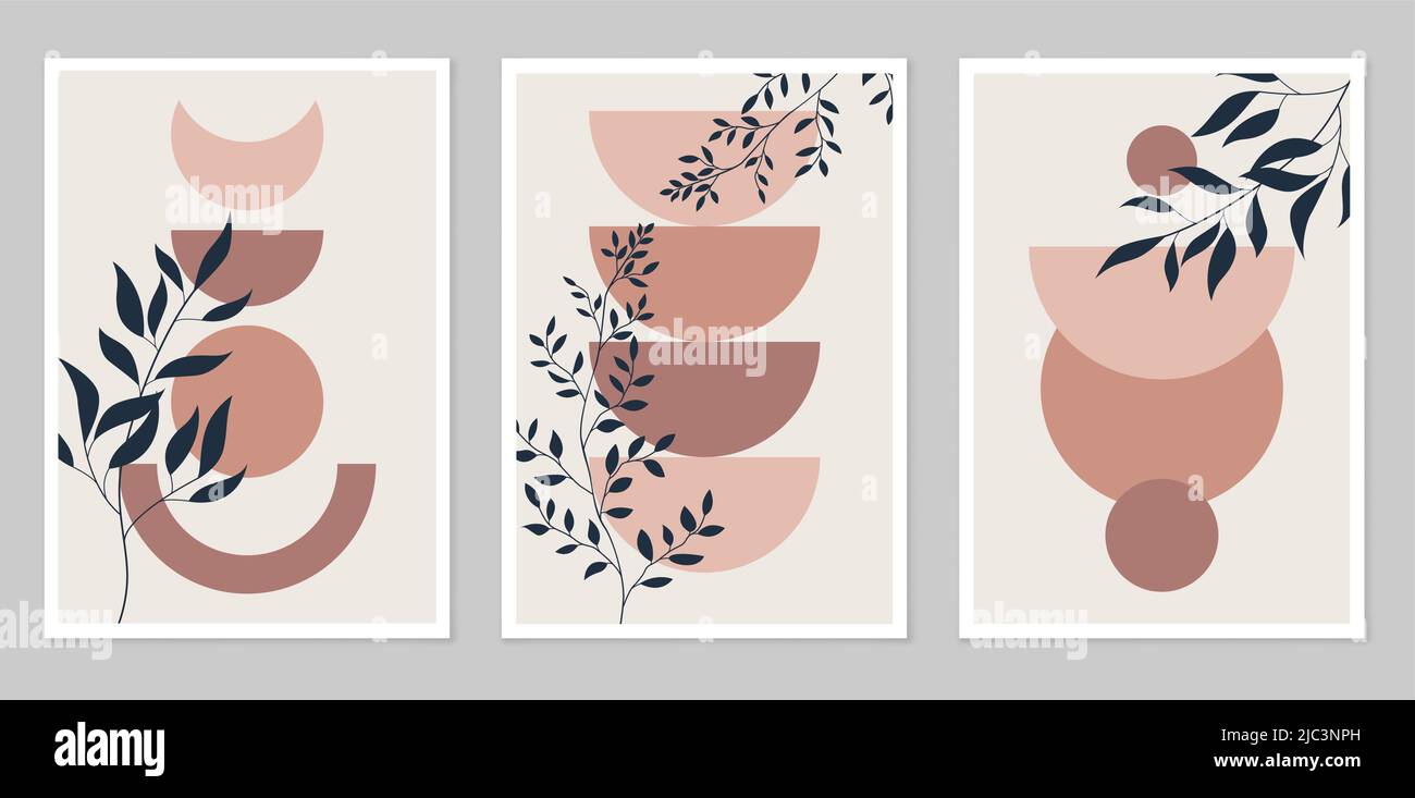 Collection of posters. Minimalism style. With a modern boho style ...