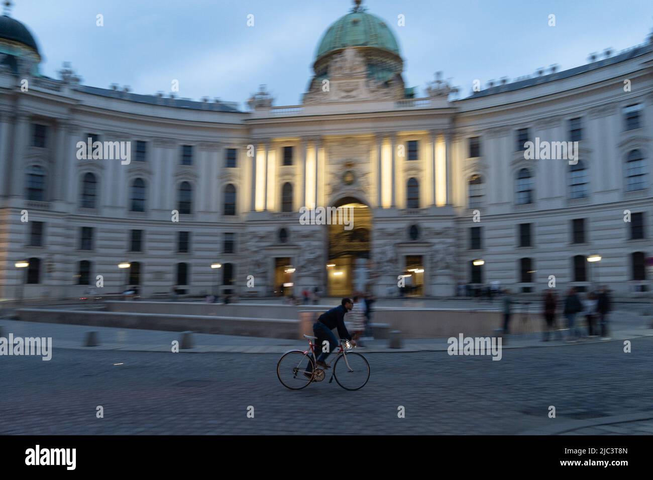 Vienna, Vienna, Austria. 9th June, 2022. A man rides his bicycle ...