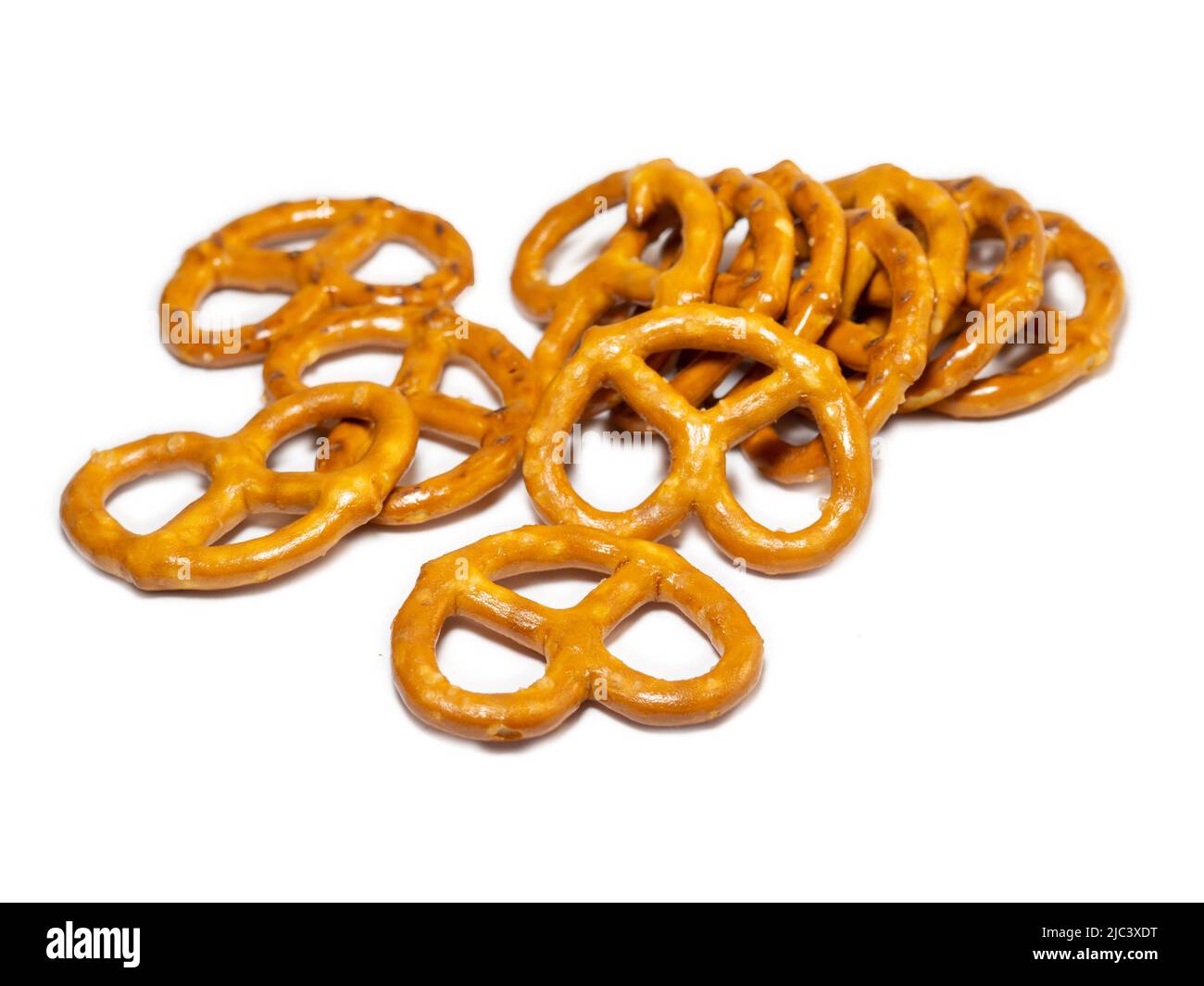 A bunch of pretzels. Lots of pieces.Pastries of an interesting unusual ...
