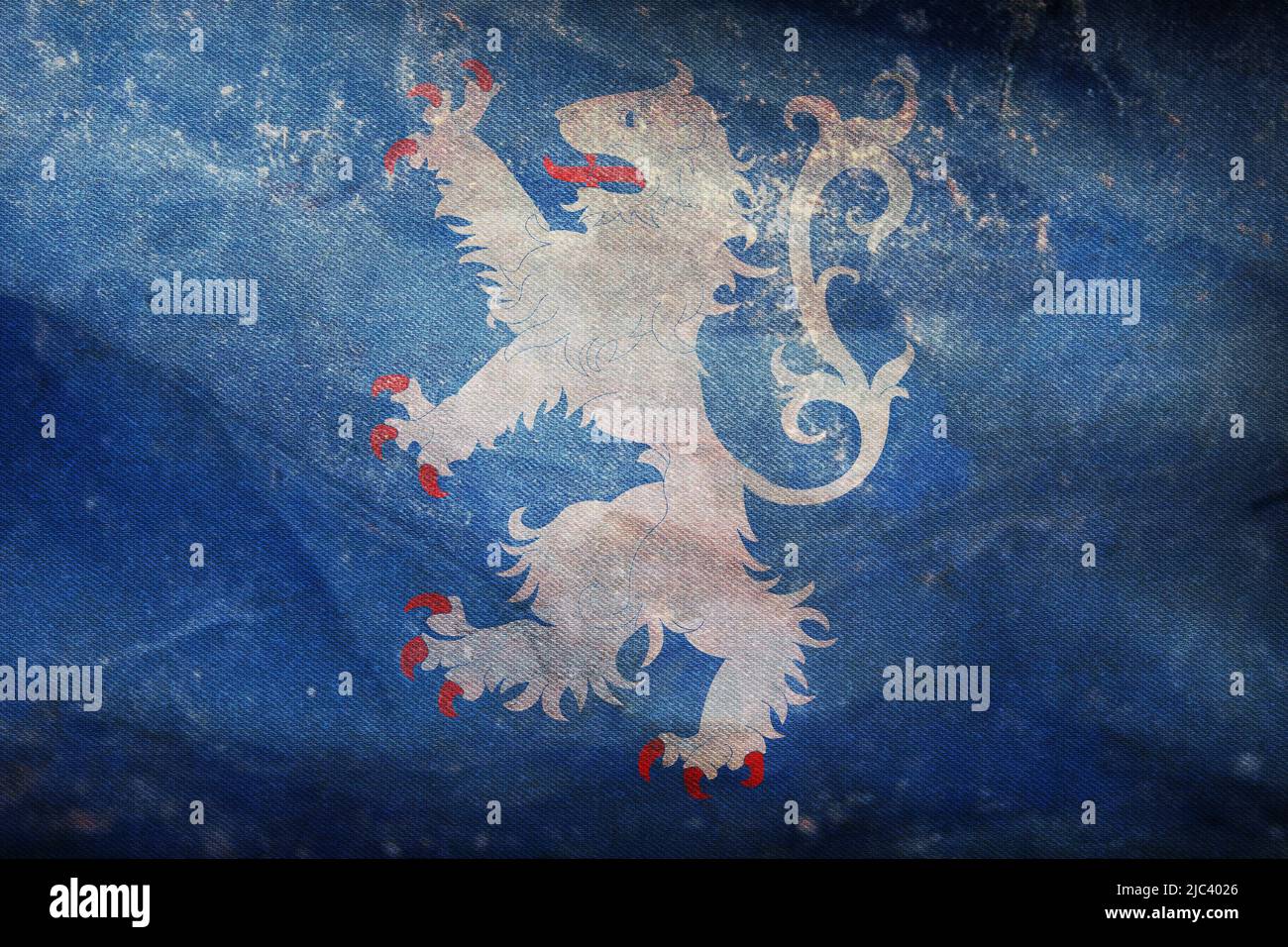 Top view of retro flag Hallands, Sweden with grunge texture. Swedish ...