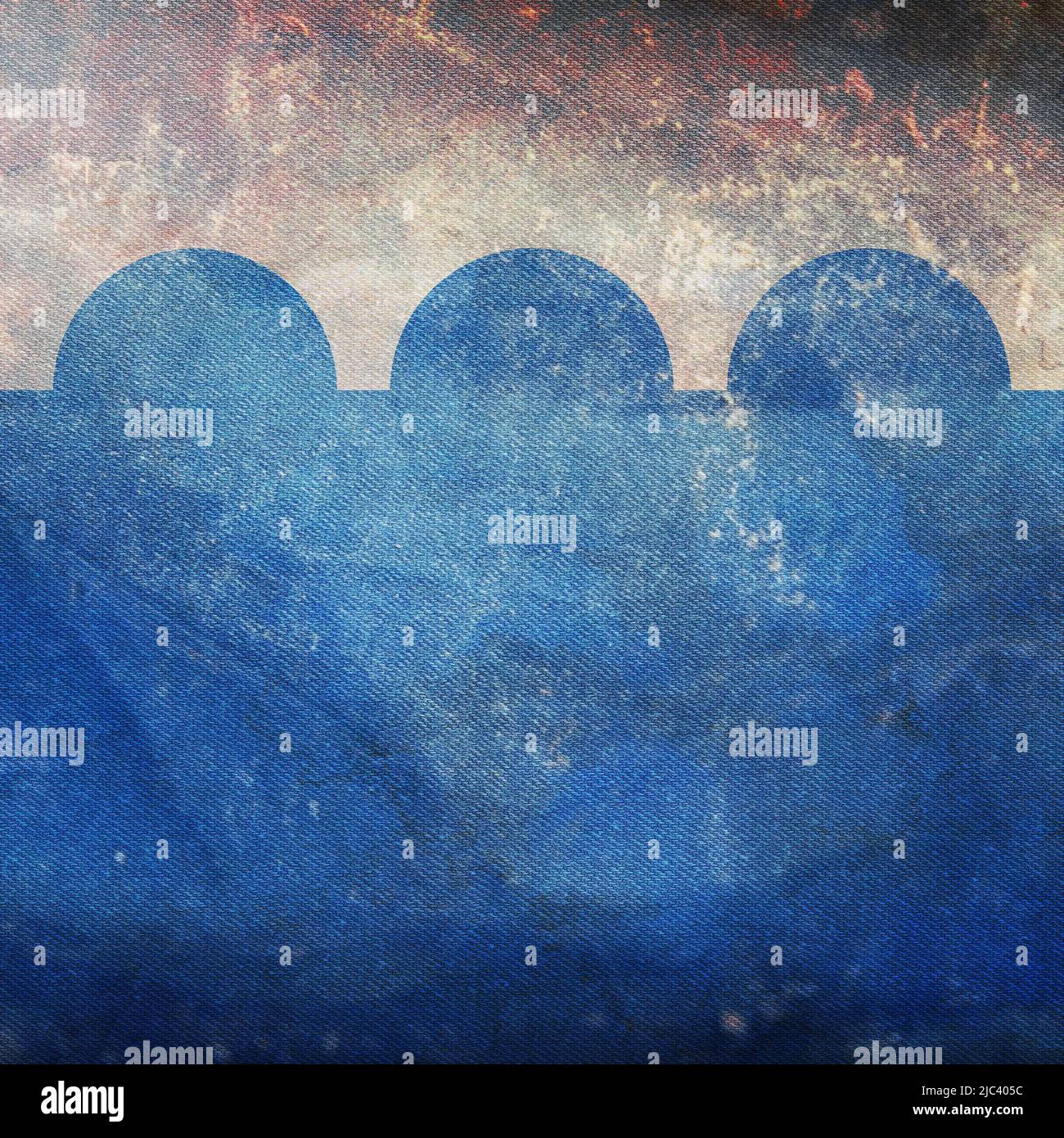 Top view of retro flag Hogsby kommun, Sweden with grunge texture ...
