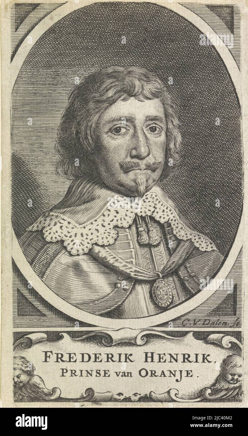 Engraving of portrait of frederick henry prince of orange hi-res stock ...