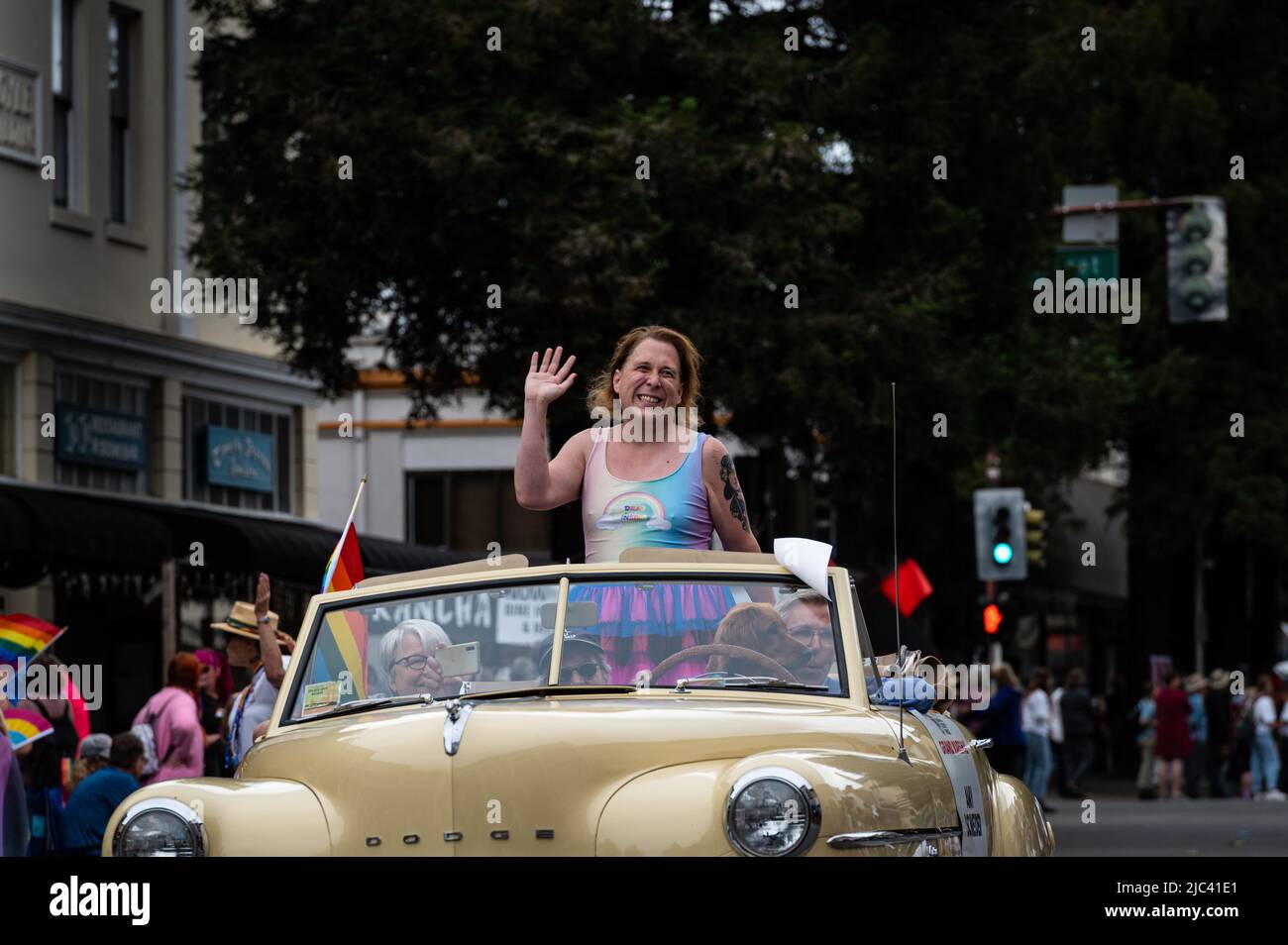 Photo of Grand Marshall transgender woman Amy Schneider at Sonoma ...