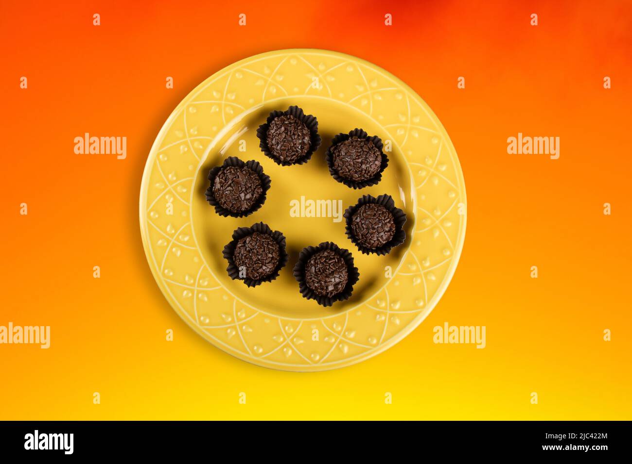 Brigadeiro. Traditional brazilian sweet chocolate. Granulated chocolate ...
