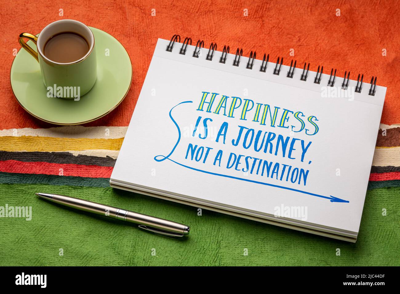 Happiness is a journey, not a destination, inspirational note ...