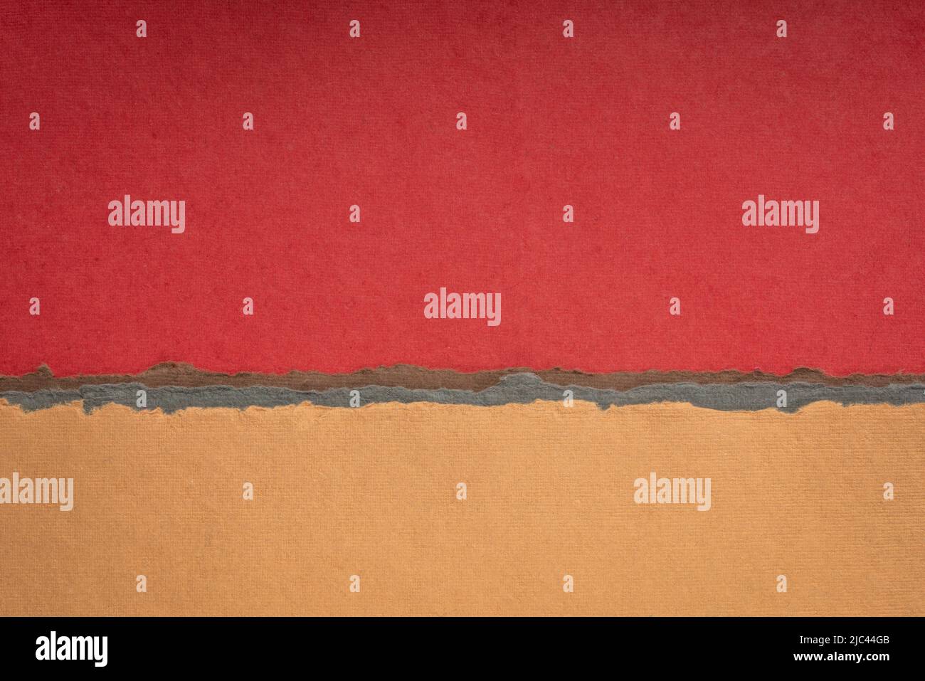 abstract landscape in orange and red - a collection of handmade rag ...