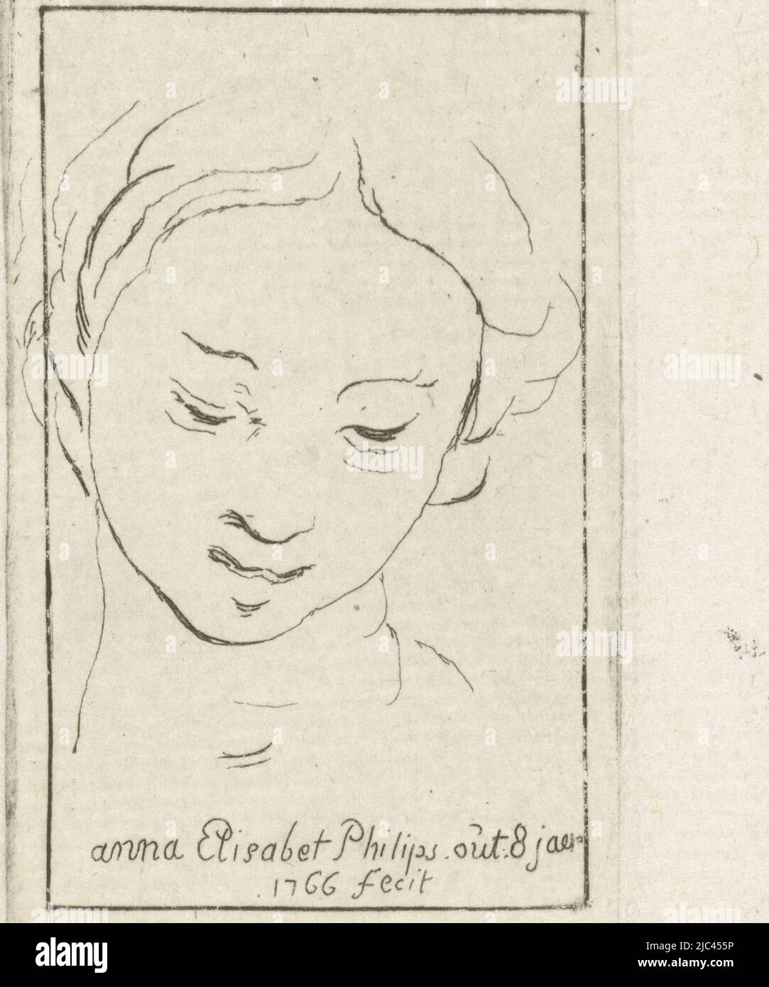 Self portrait at the age of 8, print maker: Anna Elisabeth Philips ...
