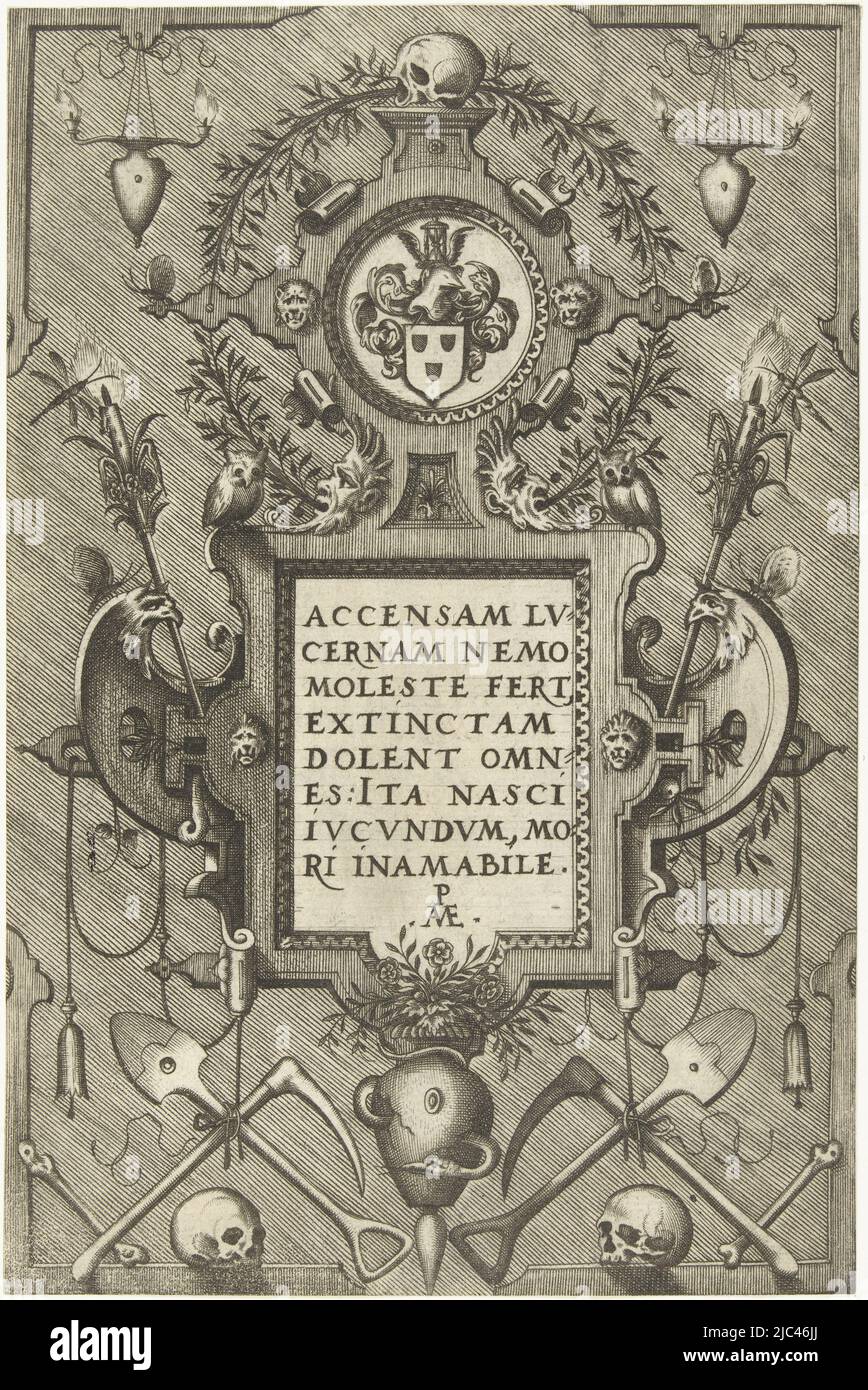 The upper cartouche contains a coat of arms of a St. Luke's guild ...