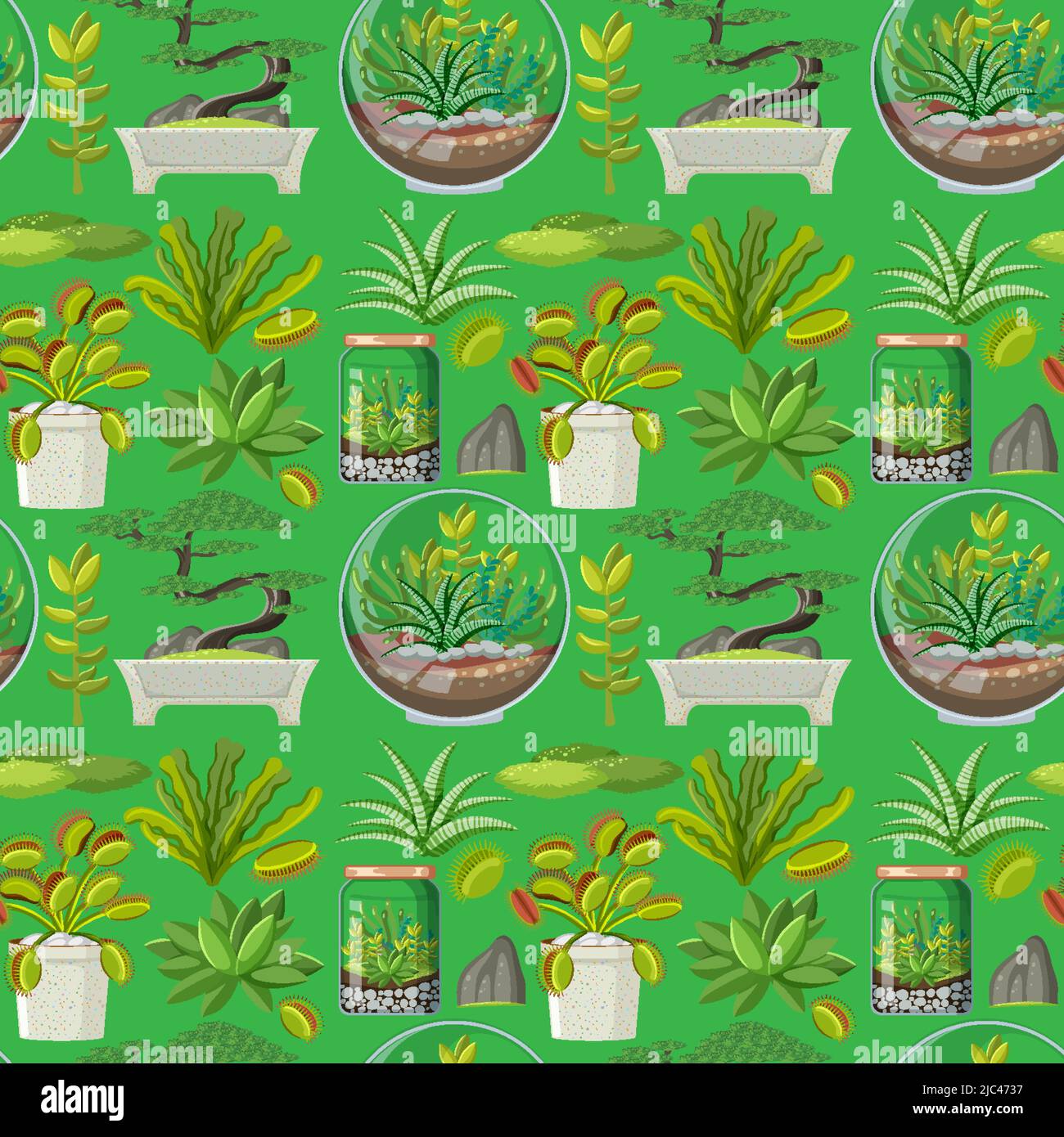 Various plants seamless pattern illustration Stock Vector Image & Art ...