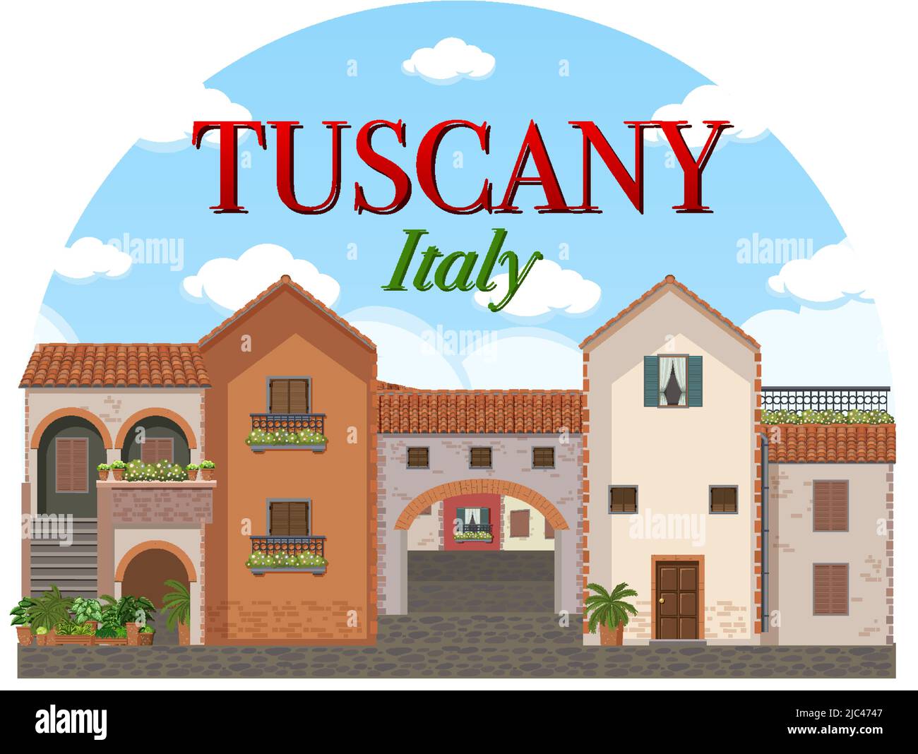 Tuscany Italy Landmark Logo Banner illustration Stock Vector Image ...