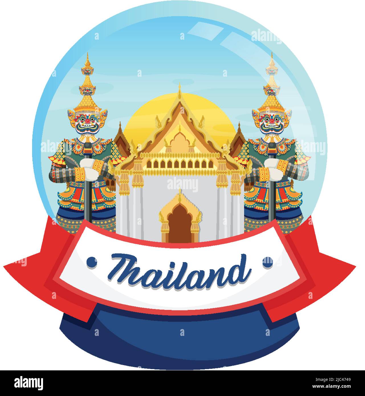 Bangkok Thailand Landmark Logo Banner illustration Stock Vector Image ...