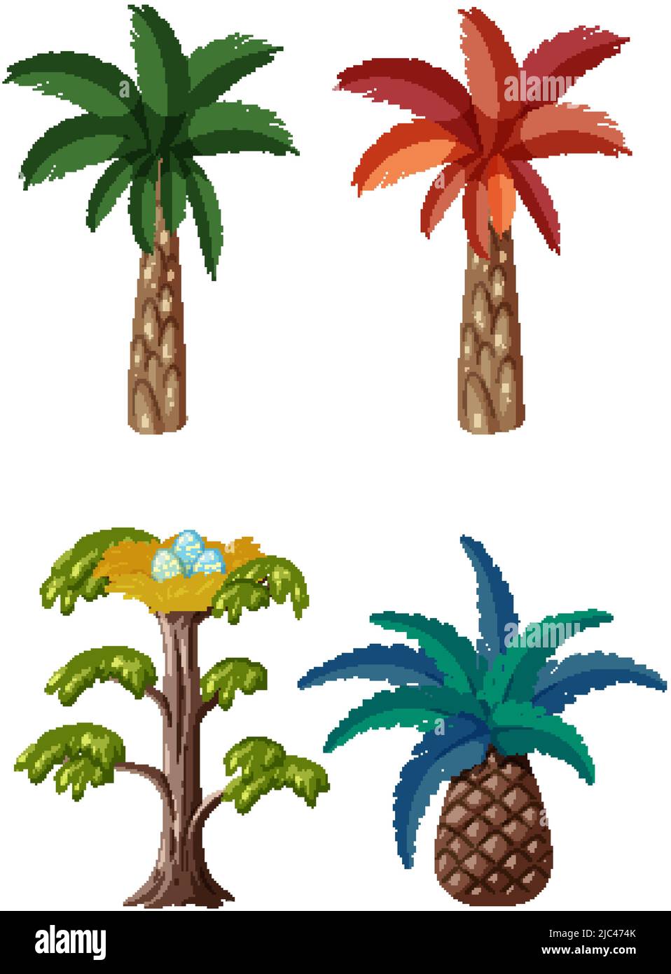 Set of different prehistoric trees illustration Stock Vector Image ...