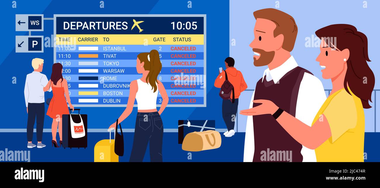Angry plane passengers Stock Vector Images - Alamy