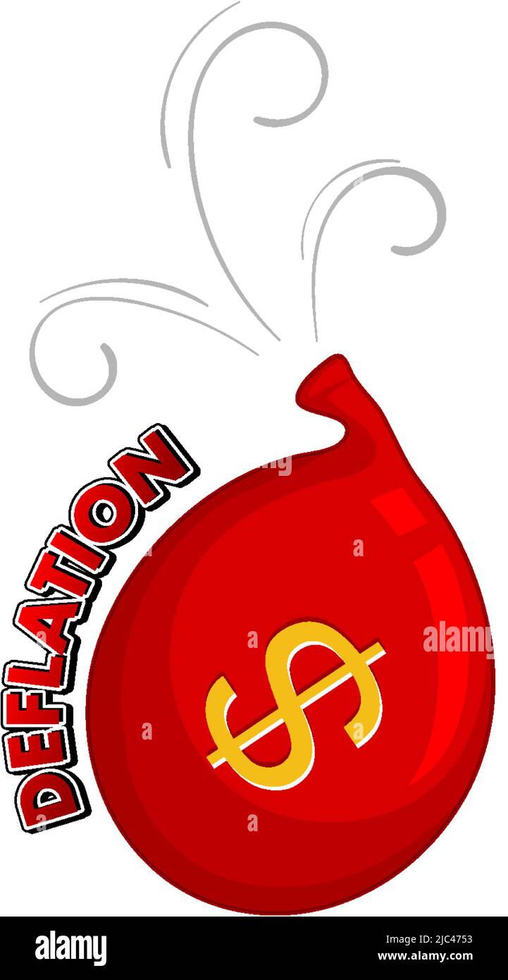 Deflation concept with red balloon illustration Stock Vector Image ...