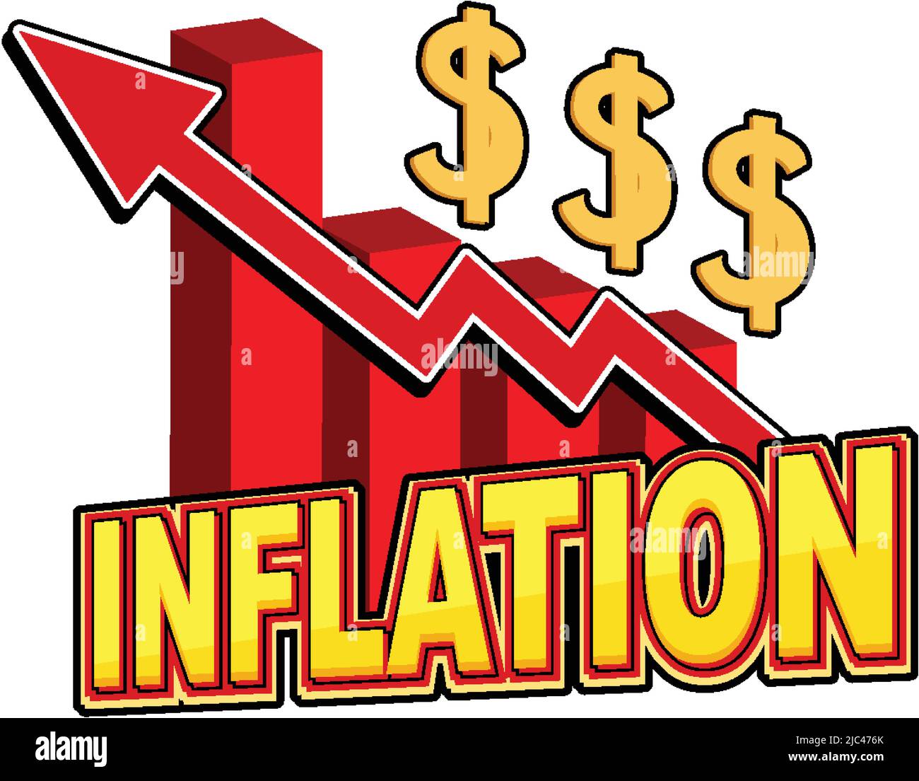 Inflation isolated word text illustration Stock Vector Image & Art - Alamy