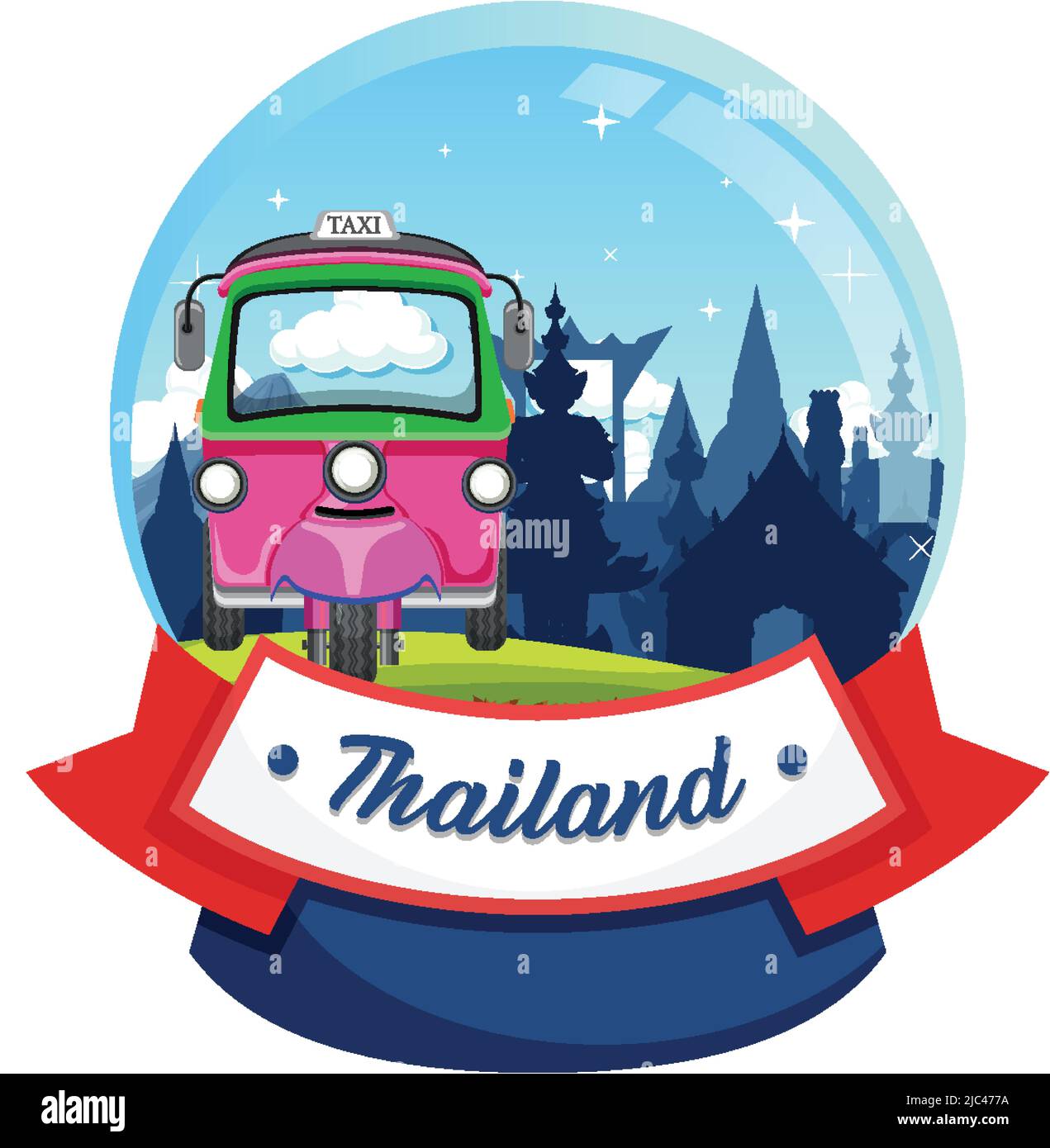 Bangkok Thailand Landmark Logo Banner illustration Stock Vector Image ...