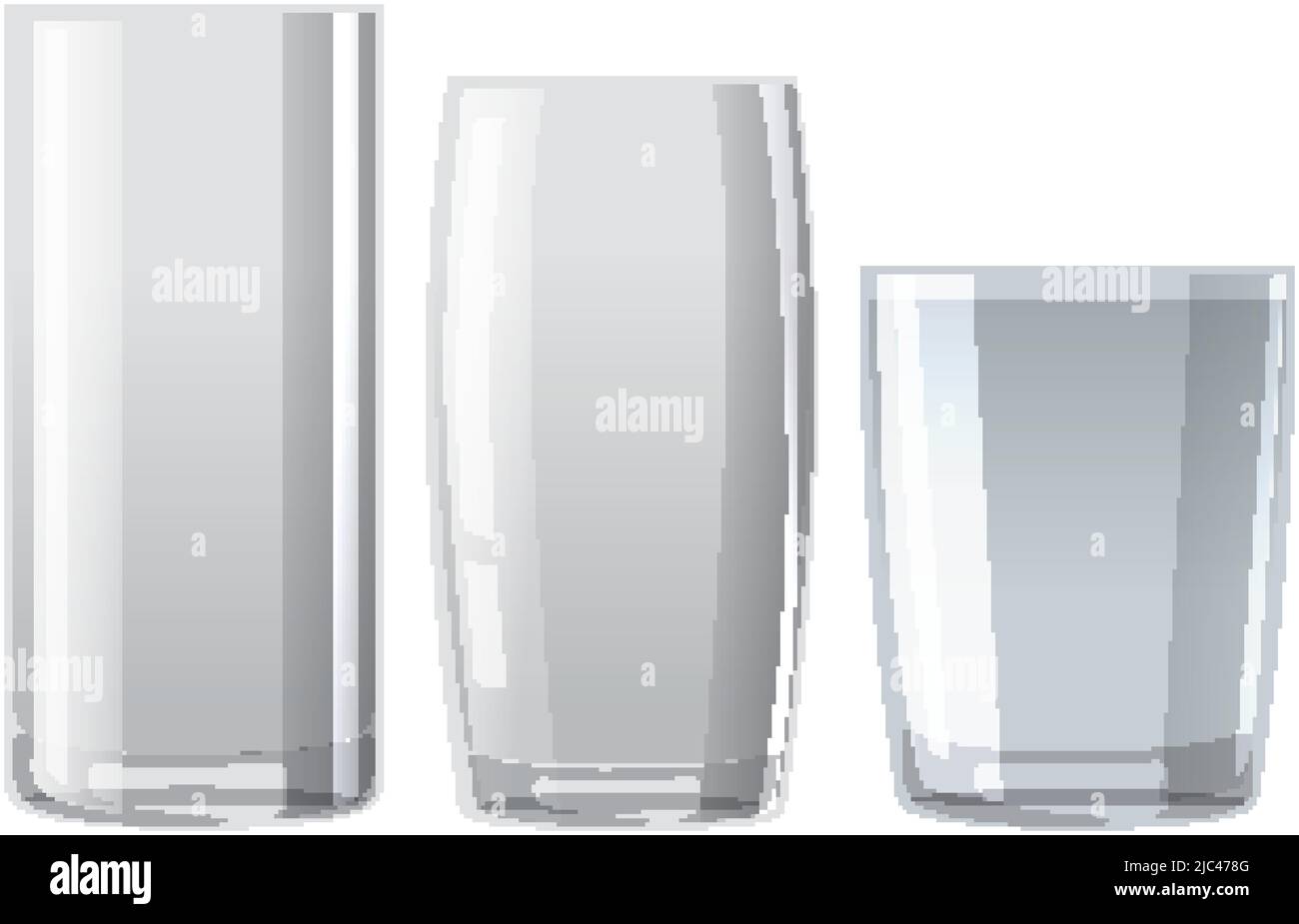 Set of empty glasses on white background illustration Stock Vector ...