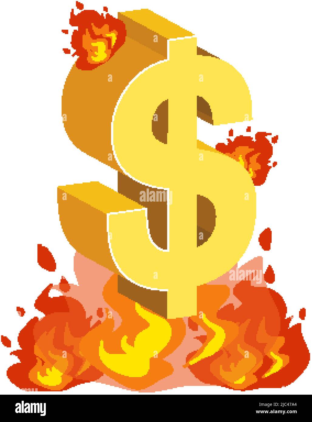 Dollar burning Stock Vector Images - Alamy
