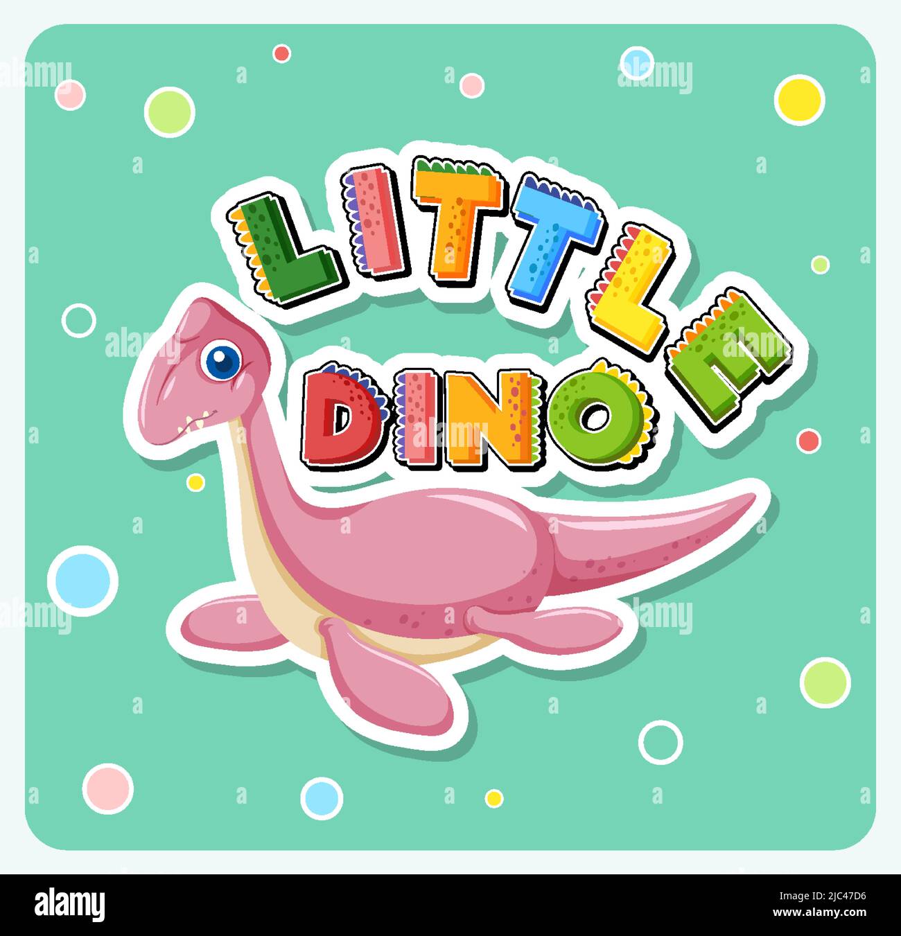 Little cute dinosaur cartoon poster illustration Stock Vector Image ...