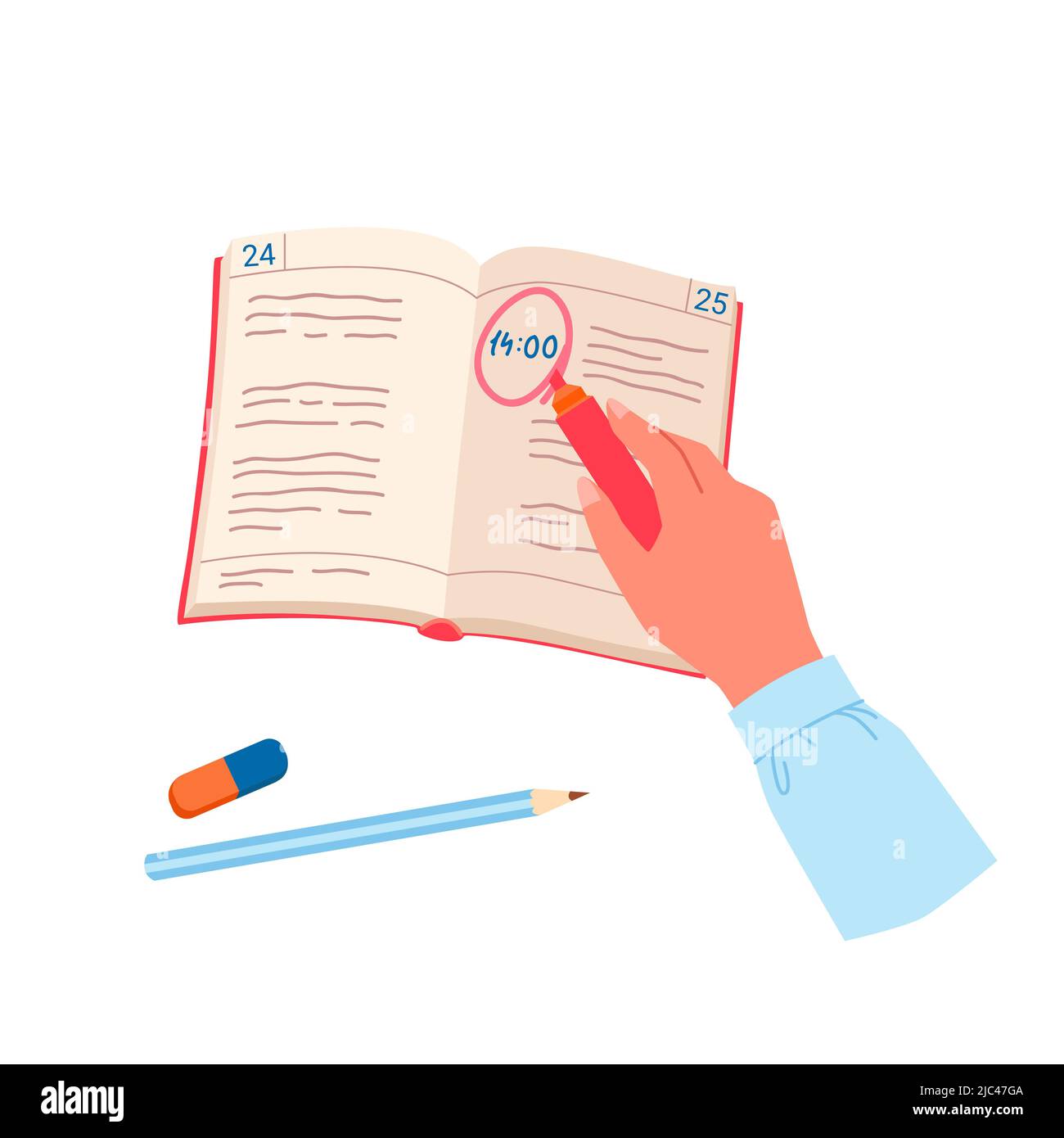 Man writing list pen Stock Vector Images - Alamy