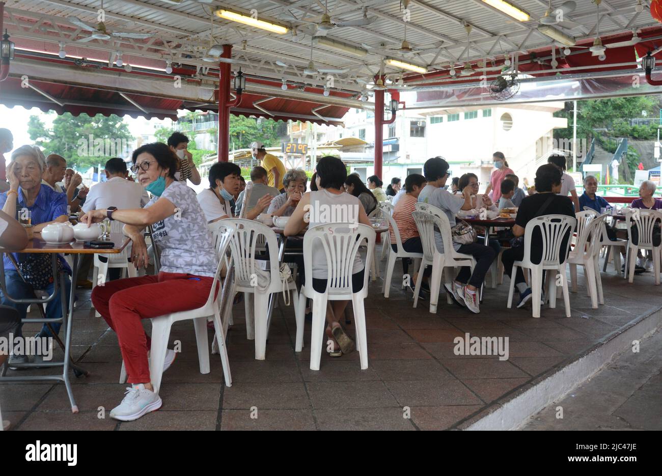 A popular dim sum restaurant on Lamma Island in Hong Kong Stock Photo ...