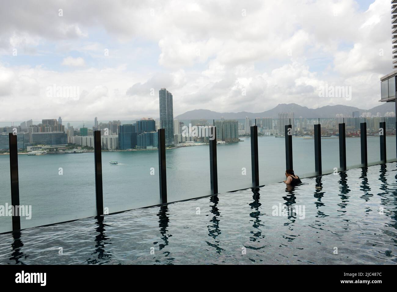 The infinity pool at the Hyatt Centric Victoria Harbour in Hong Kong ...