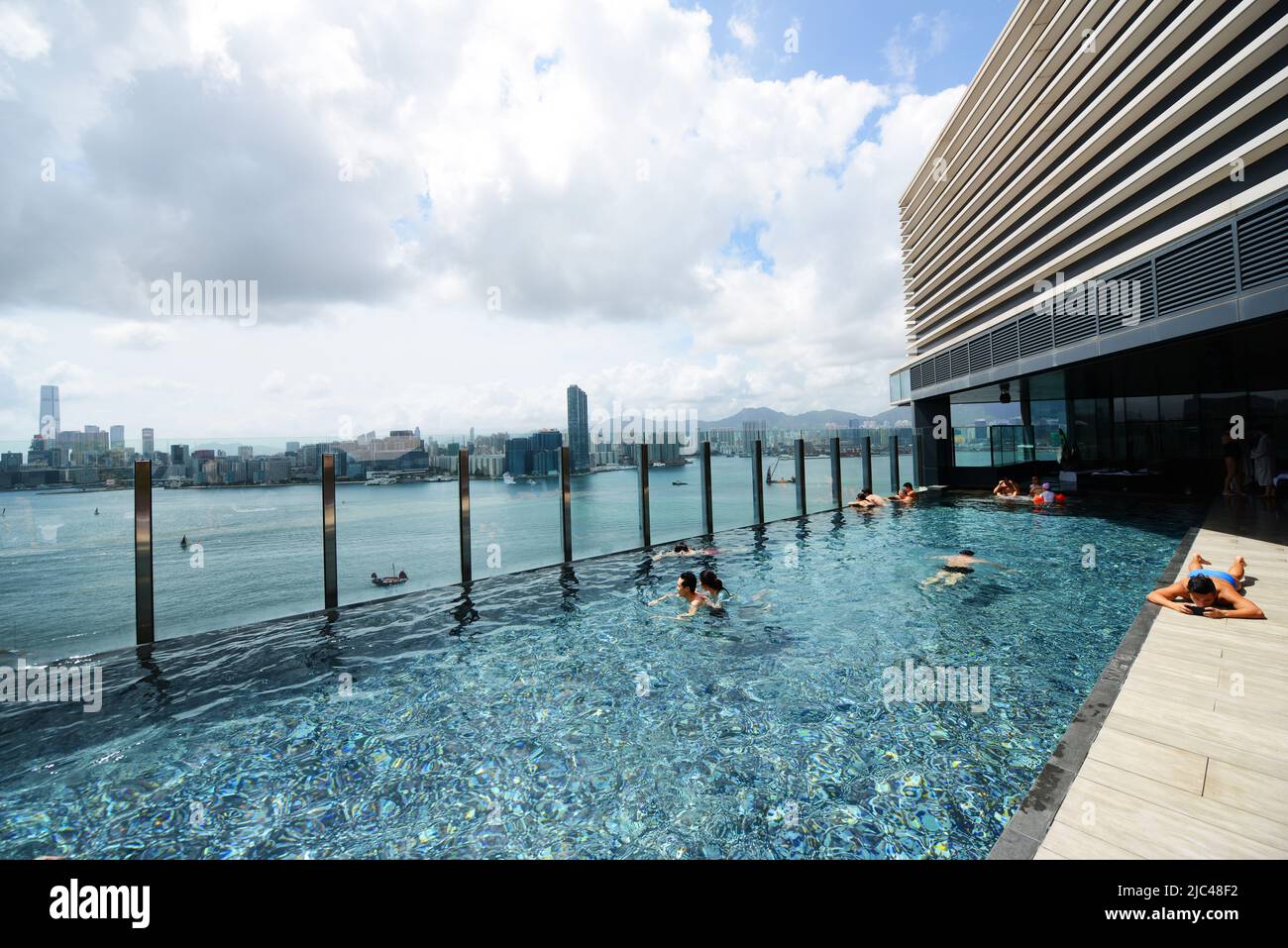 The infinity pool at the Hyatt Centric Victoria Harbour in Hong Kong ...
