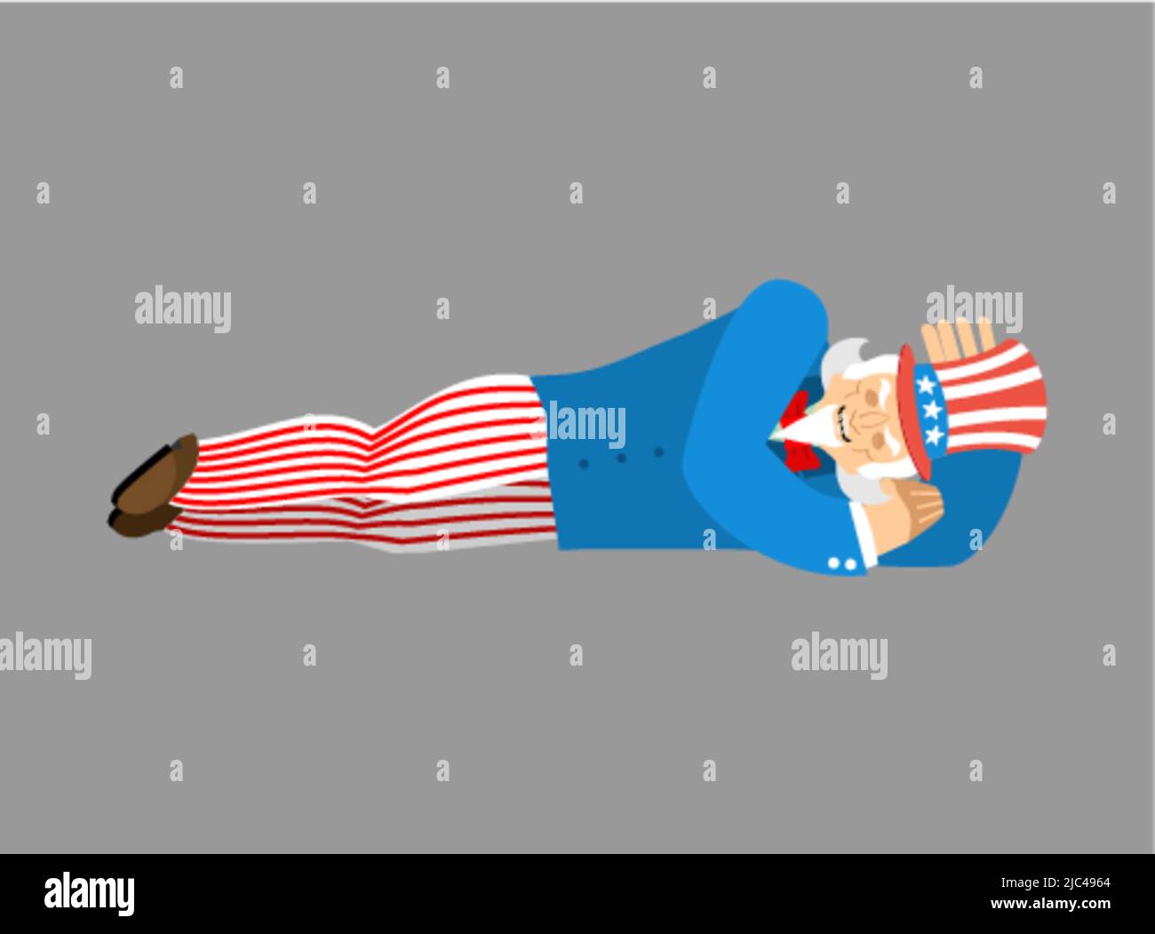 Uncle Sam sleeping. asleep emotions. Uncle Sam dormant Stock Vector ...