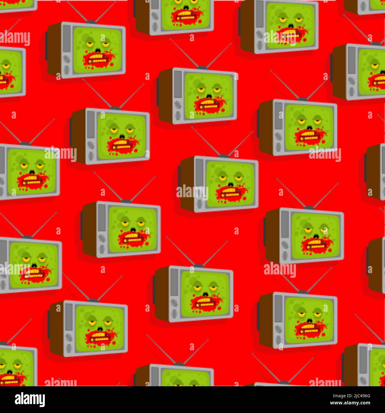 Zombie TV pattern seamless. Zombi televisor background. brainwashing ...