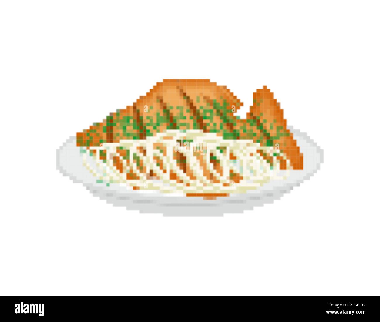 Fried fish pixel art. 8 bit fried perch Vector illustration Stock ...