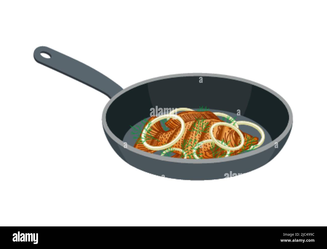 Fish In Frying Pan Clipart
