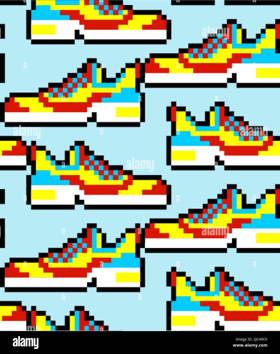 Sneakers pixel art pattern seamless. 8 bit sneaker background ...