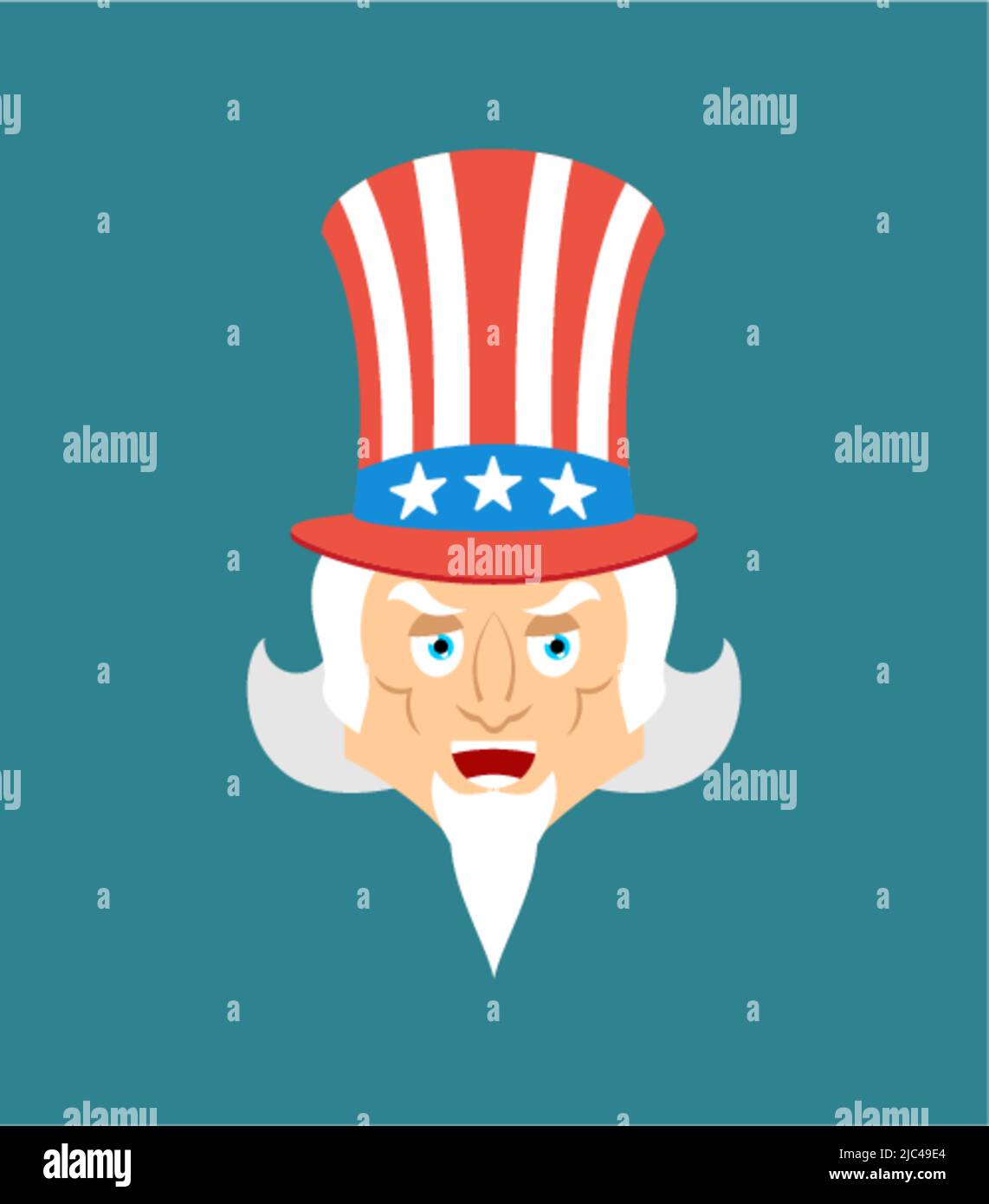 Uncle Sam happy emoji. Man merry emotions. Uncle Sam Joyful. Vector ...