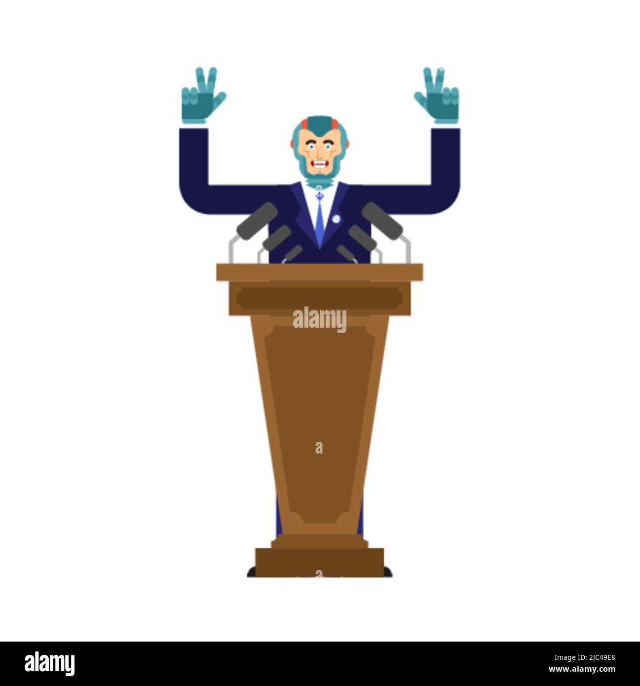 Robot president isolated. Cyborg elections illustration. Need your ...
