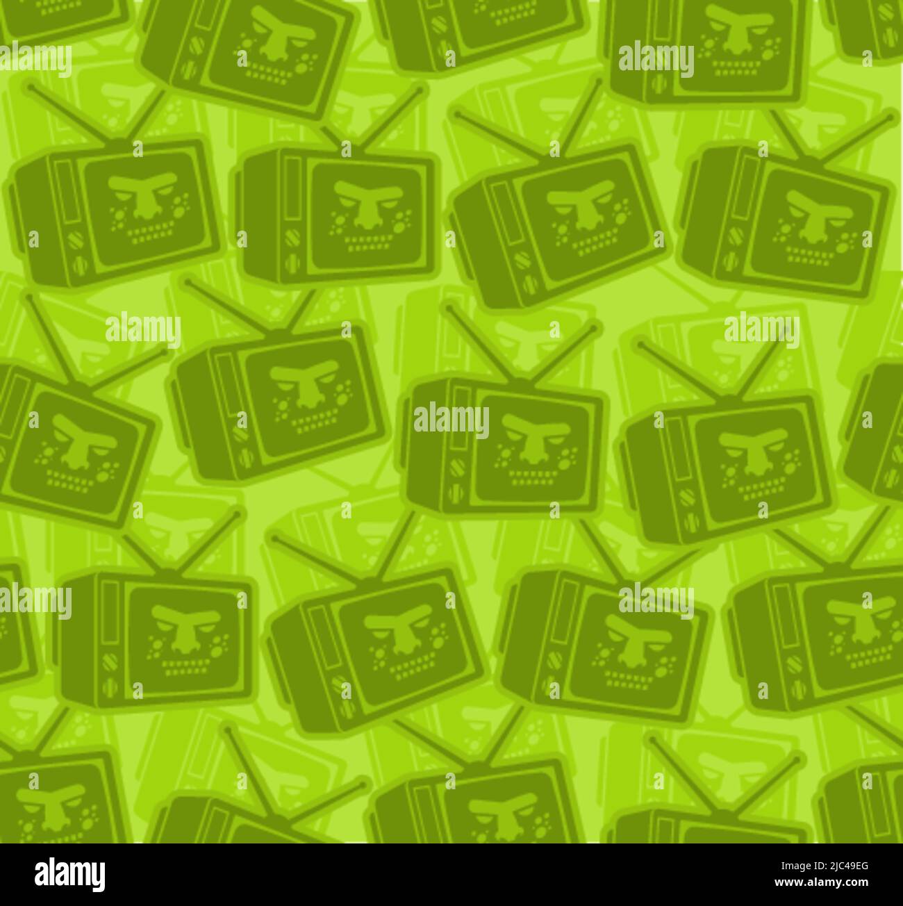 Zombie TV pattern seamless. Zombi televisor background. brainwashing ...