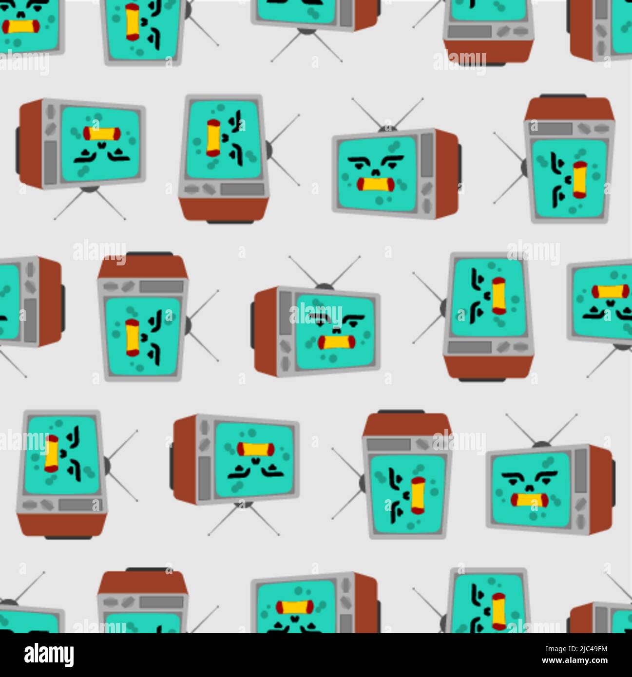 Zombie TV pattern seamless. Zombi televisor background. brainwashing ...
