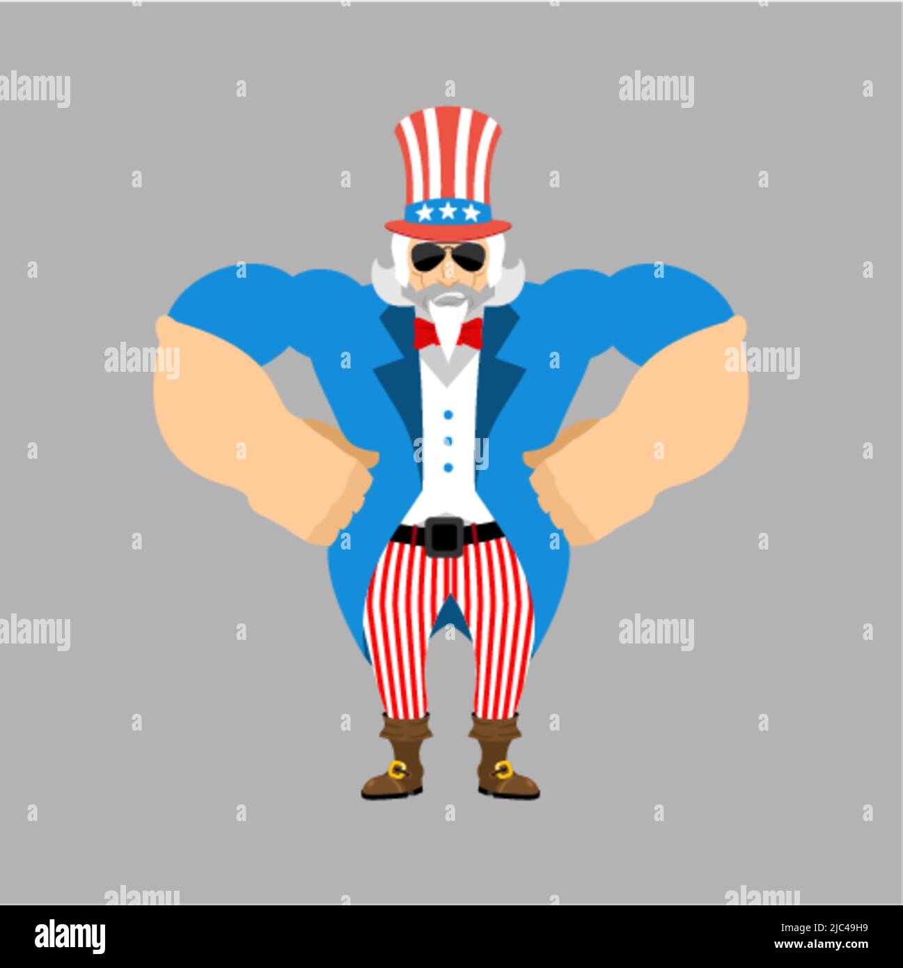 Uncle Sam Strong Cool serious. Uncle Sam smoking cigar emoji. man ...