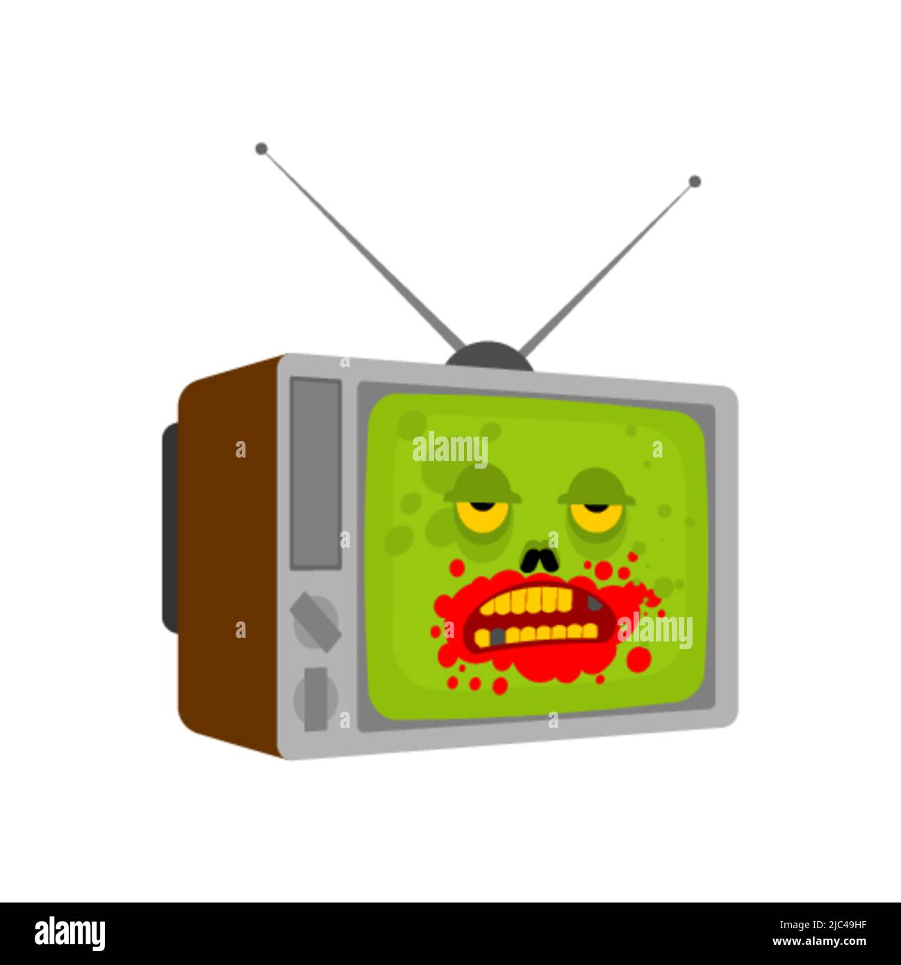 Man media zombie with retro tv hi-res stock photography and images - Alamy