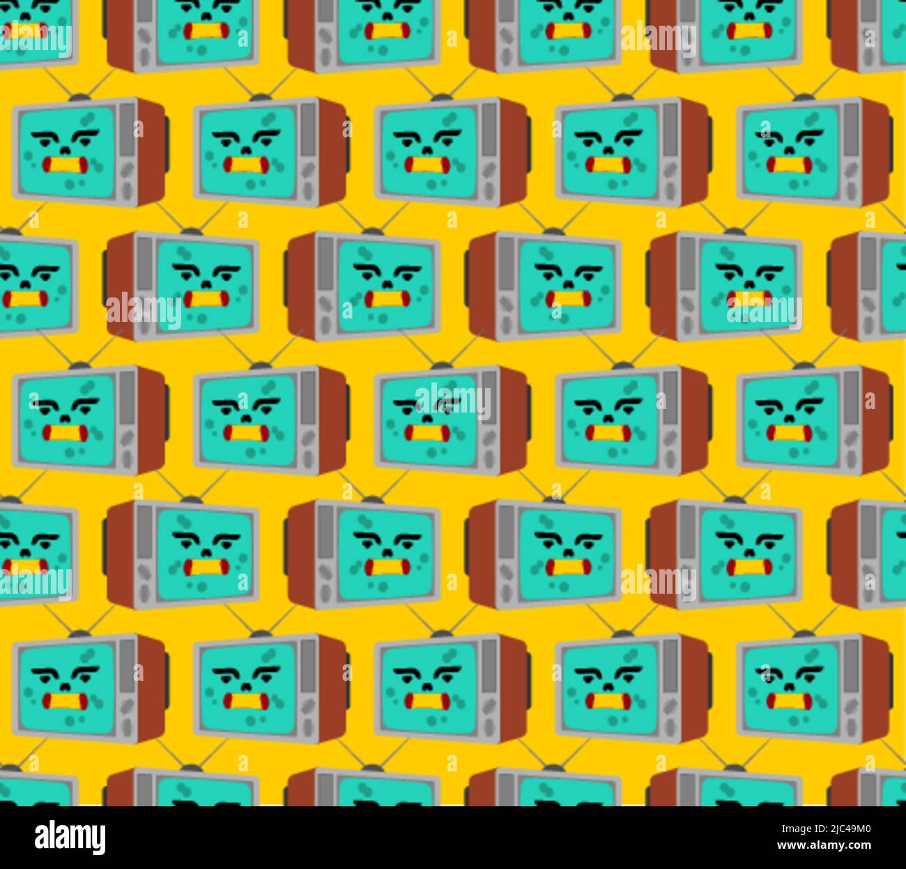 Zombie TV pattern seamless. Zombi televisor background. brainwashing ...