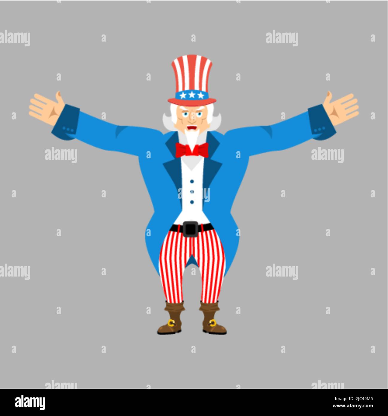 Uncle Sam happy. Man merry emotions. Uncle Sam Joyful. Vector ...