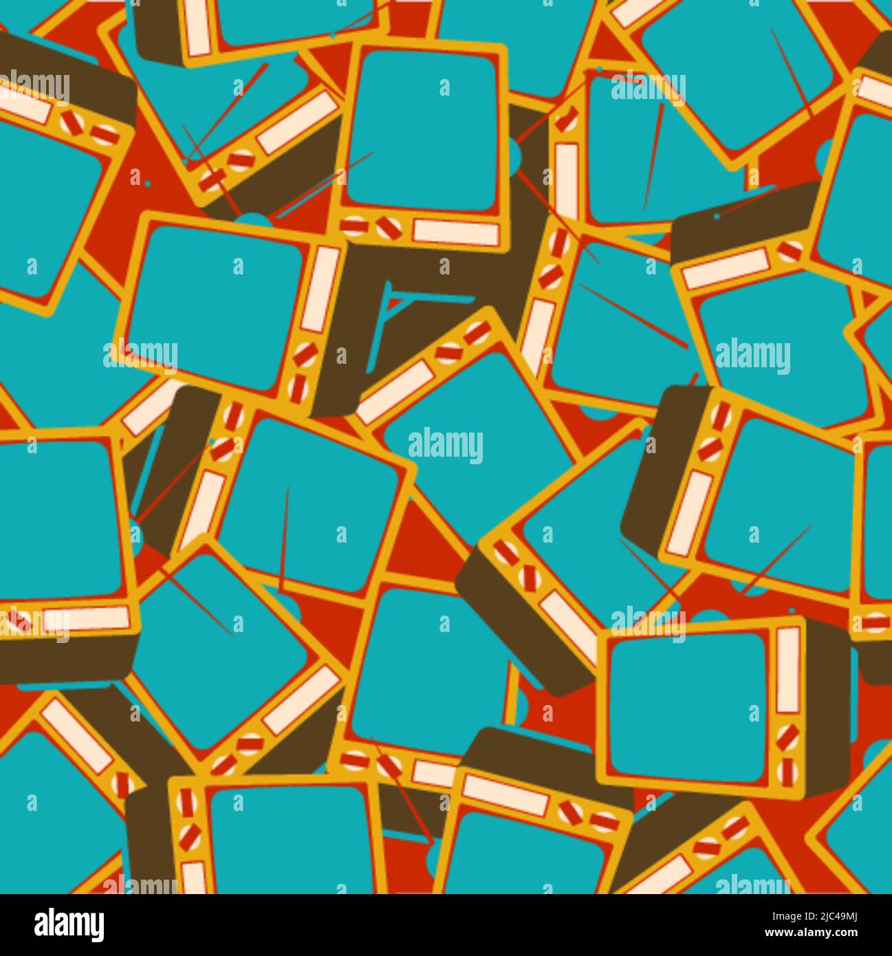 Retro TV pattern seamless. Old televisor background. Vector texture ...