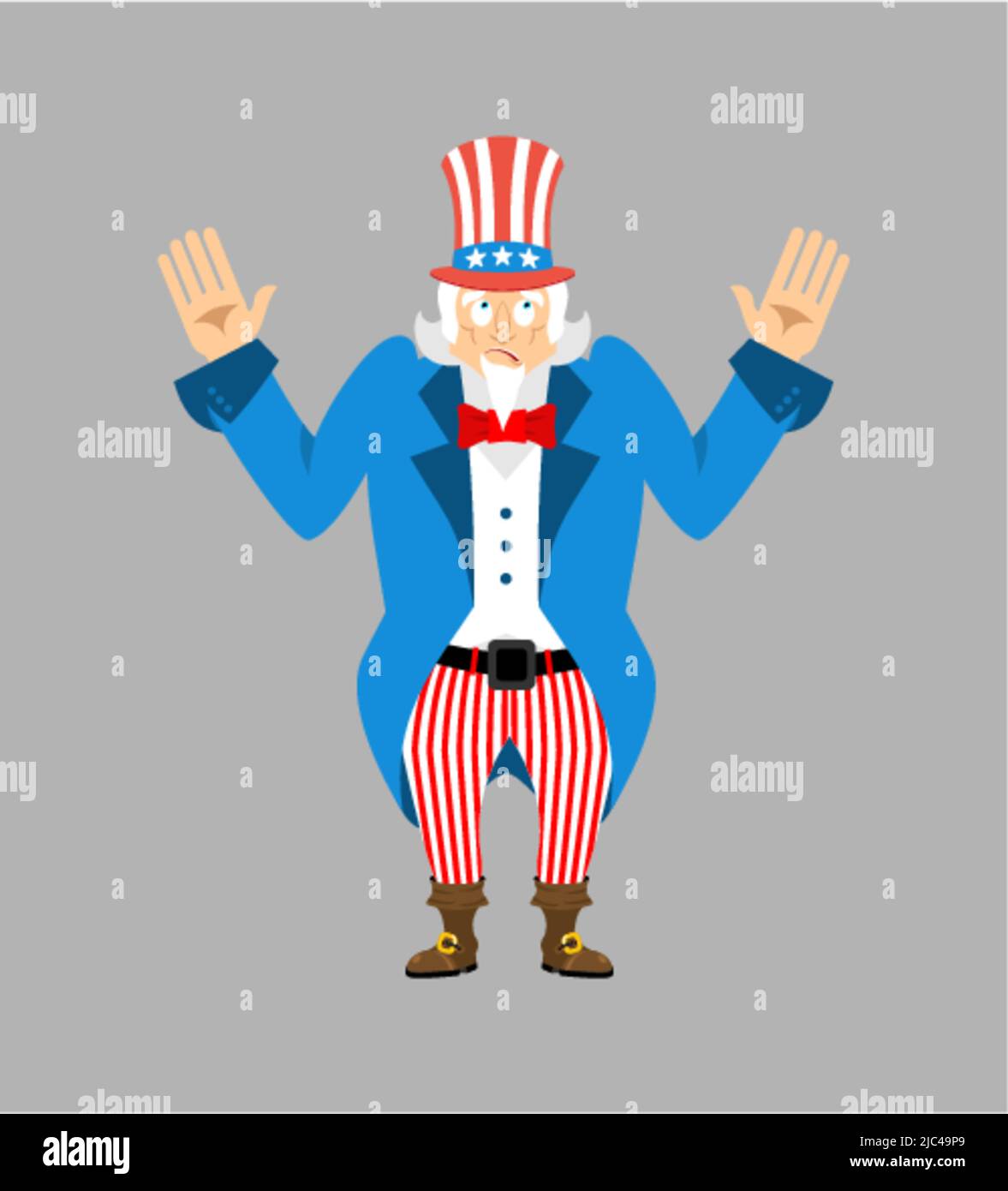 Uncle Sam confused oops. Man perplexed emotions. Uncle Sam surprise ...