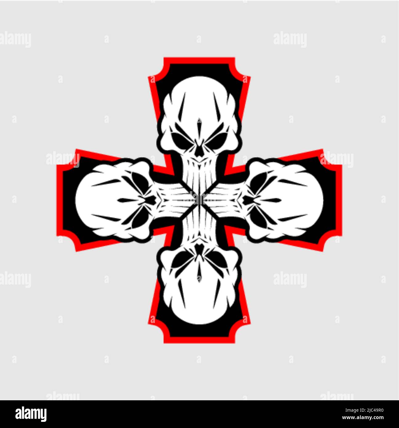 Cross of skulls. Badge for soldiers paintball team patch Stock Vector ...