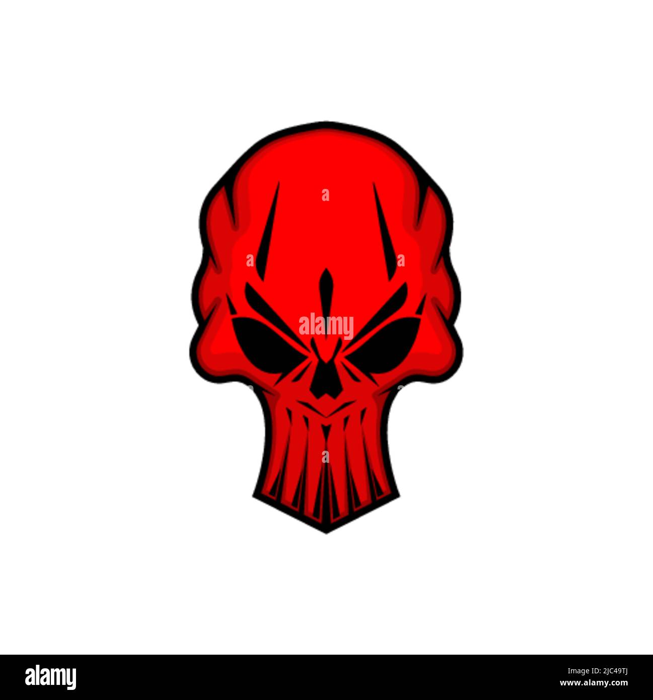 Red Skull sign. scary skull logo. Vector illustration Stock Vector ...