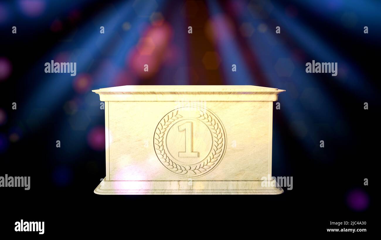 stone winners award pedestal with colorful backdrop - object 3D ...