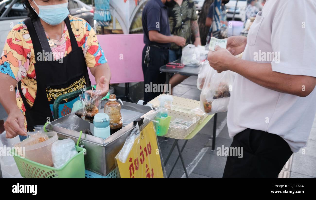 Money Changing Hands Cash Transaction Sukhumvit Road Bangkok Thailand ...