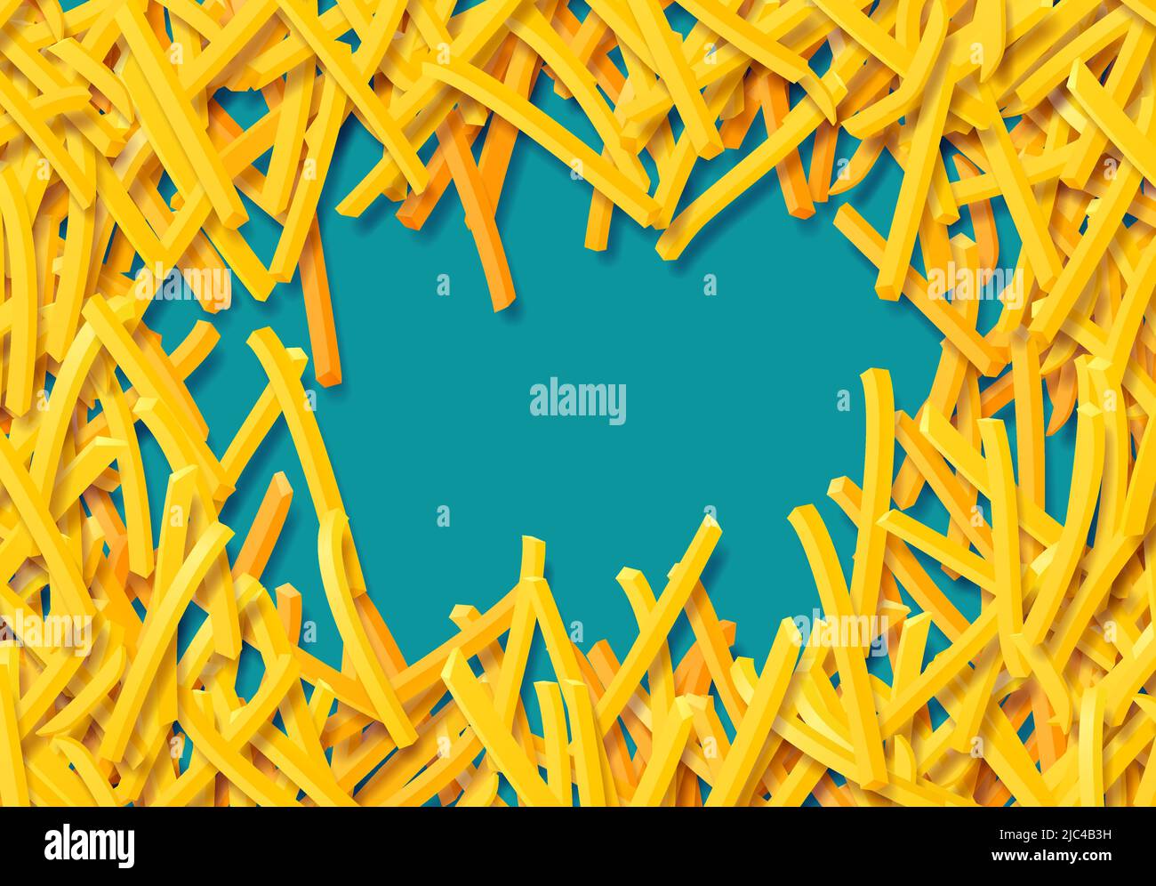 Fried potato, chips, crisps or french fries laying in heap illustration ...