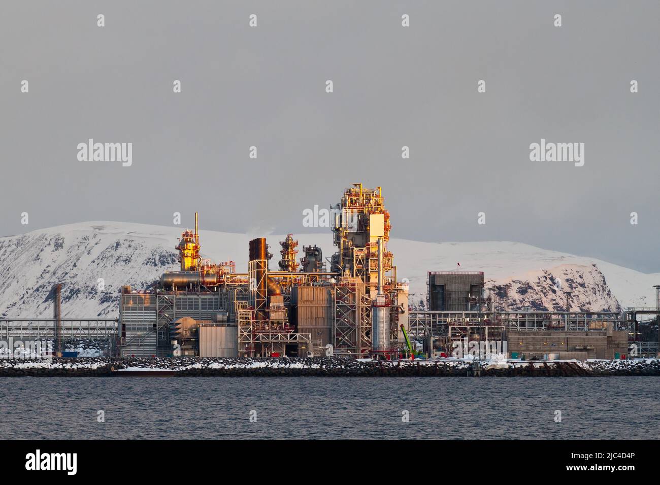 Natural gas liquefaction plant, Melkoya Island, Hammerfest, Norway ...