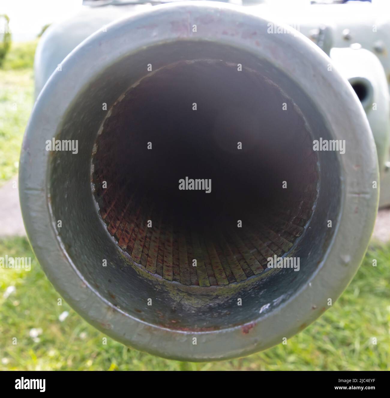 Barrel of a dug in Sherman tank in the Netherlands, used in the cold ...