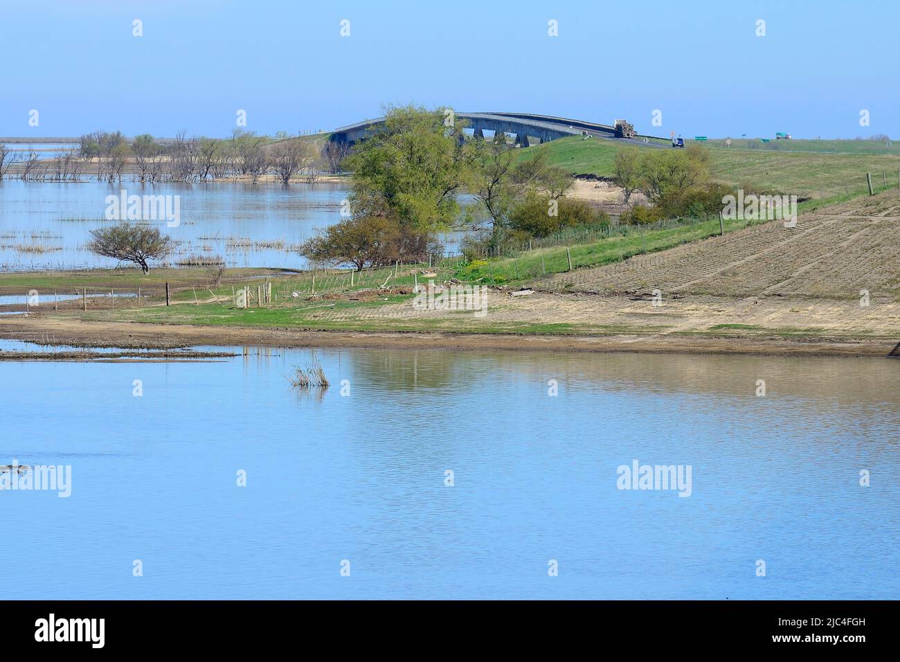 Bridge of the Ruta Nacional 174 on the Rio Parana, Entre Rios Province ...